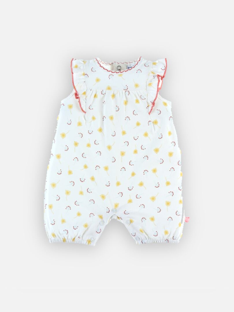 Pyjama combishort à imprimés en coton BIO, - Blanc - Kiabi - nu€