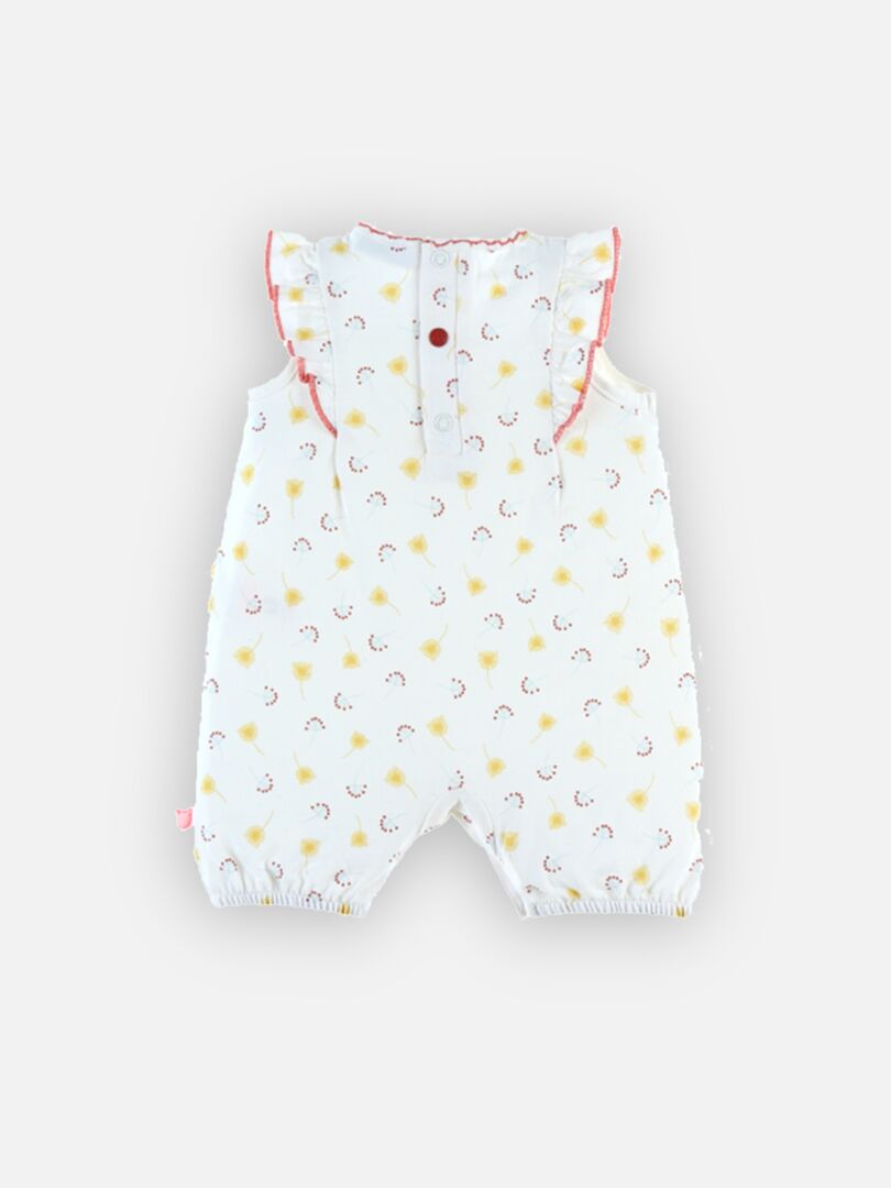Pyjama combishort à imprimés en coton BIO, - Blanc - Kiabi - nu€