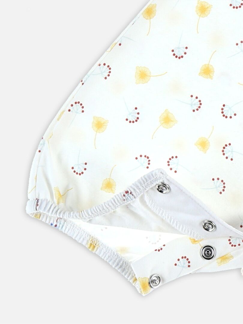 Pyjama combishort à imprimés en coton BIO, - Blanc - Kiabi - nu€