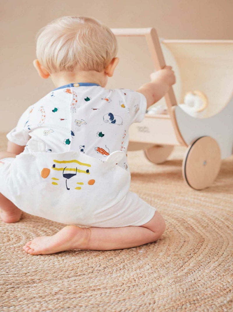 Pyjama combishort en jersey - Blanc - Kiabi - nu€