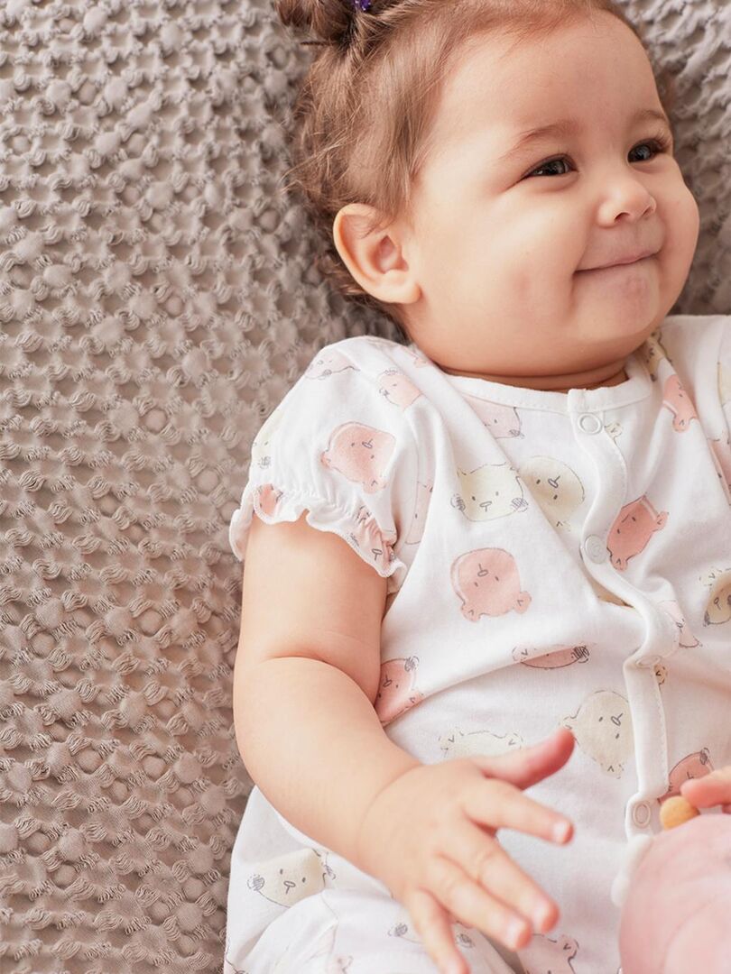 Pyjama combishort iconique en coton BIO, rose/écru - Noukie's - Rose ...