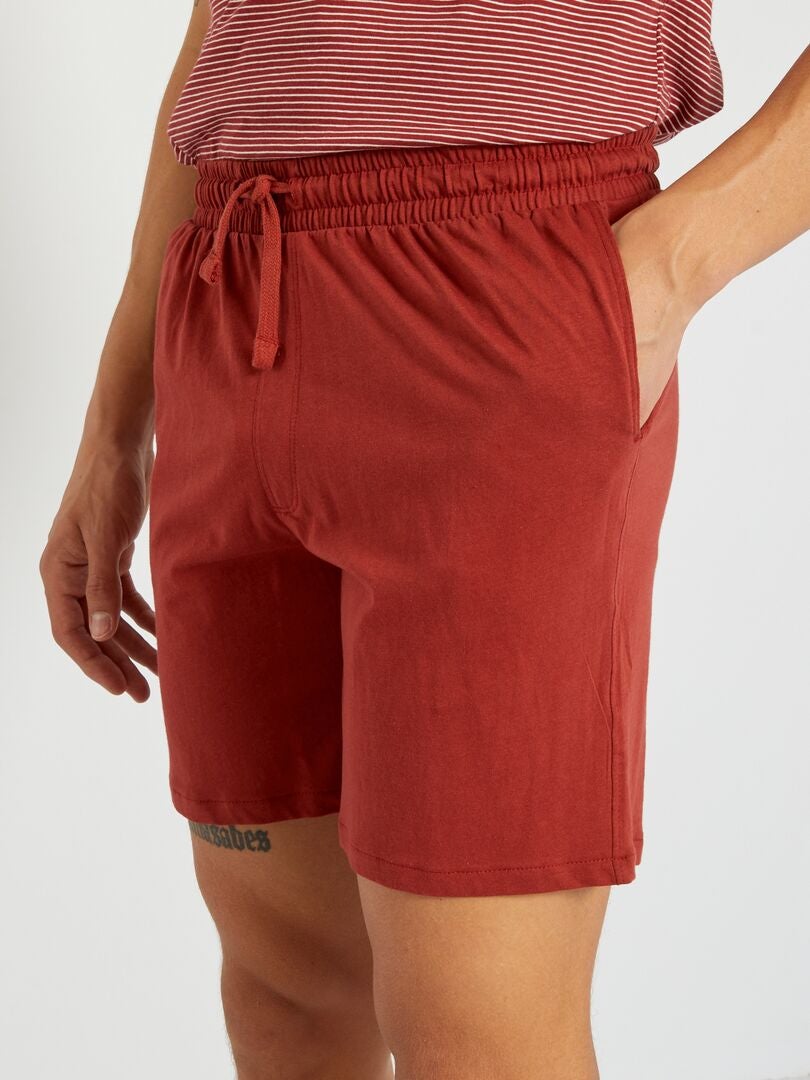 Pyjama court - 2 pièces - Rouge - Kiabi - 15.00€