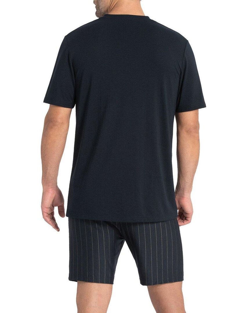 Pyjama court en lyocell Anniversary Edition - Bleu - Kiabi - 75.25€ Pyjama court en lyocell Anniversary Edition - Bleu - Kiabi - 75.25€