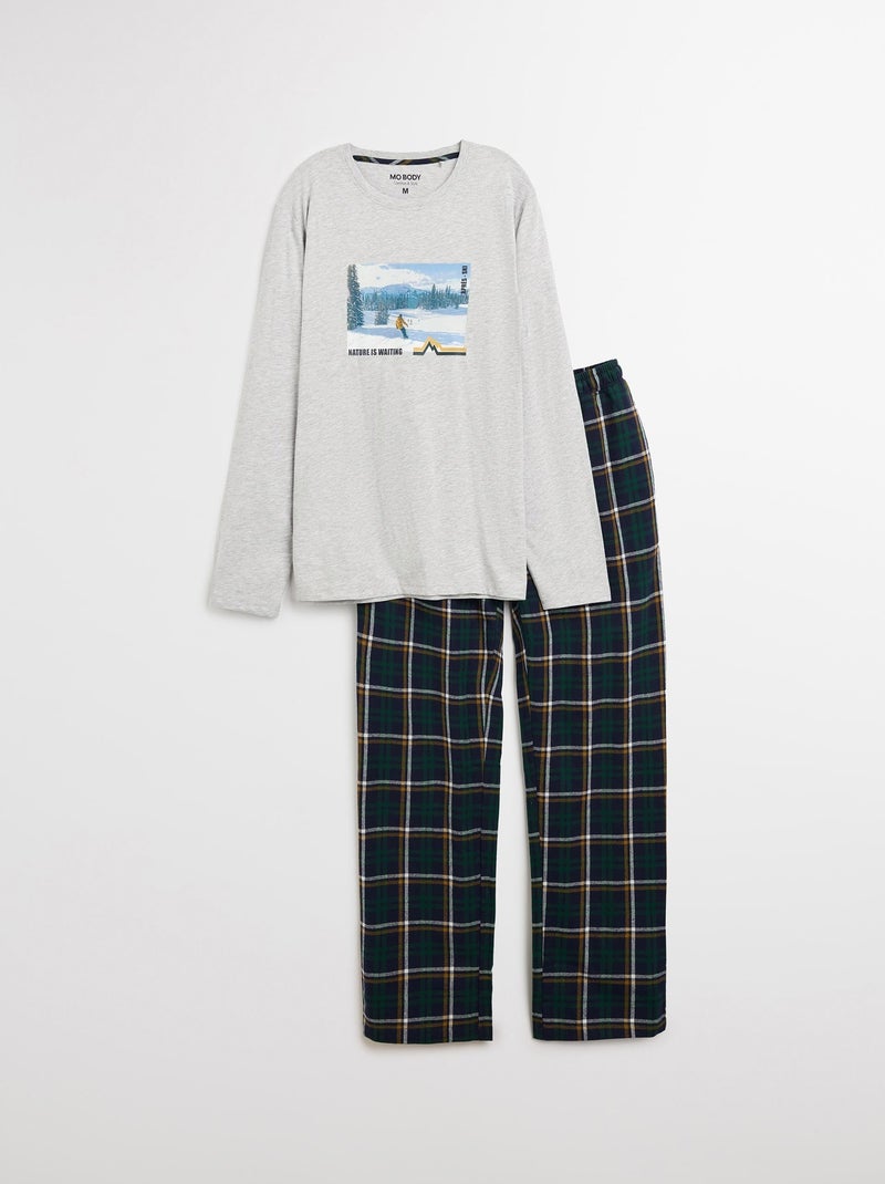 Pyjama en coton, MO Fashion - Gris - Homme - 0.00€ - Kiabi