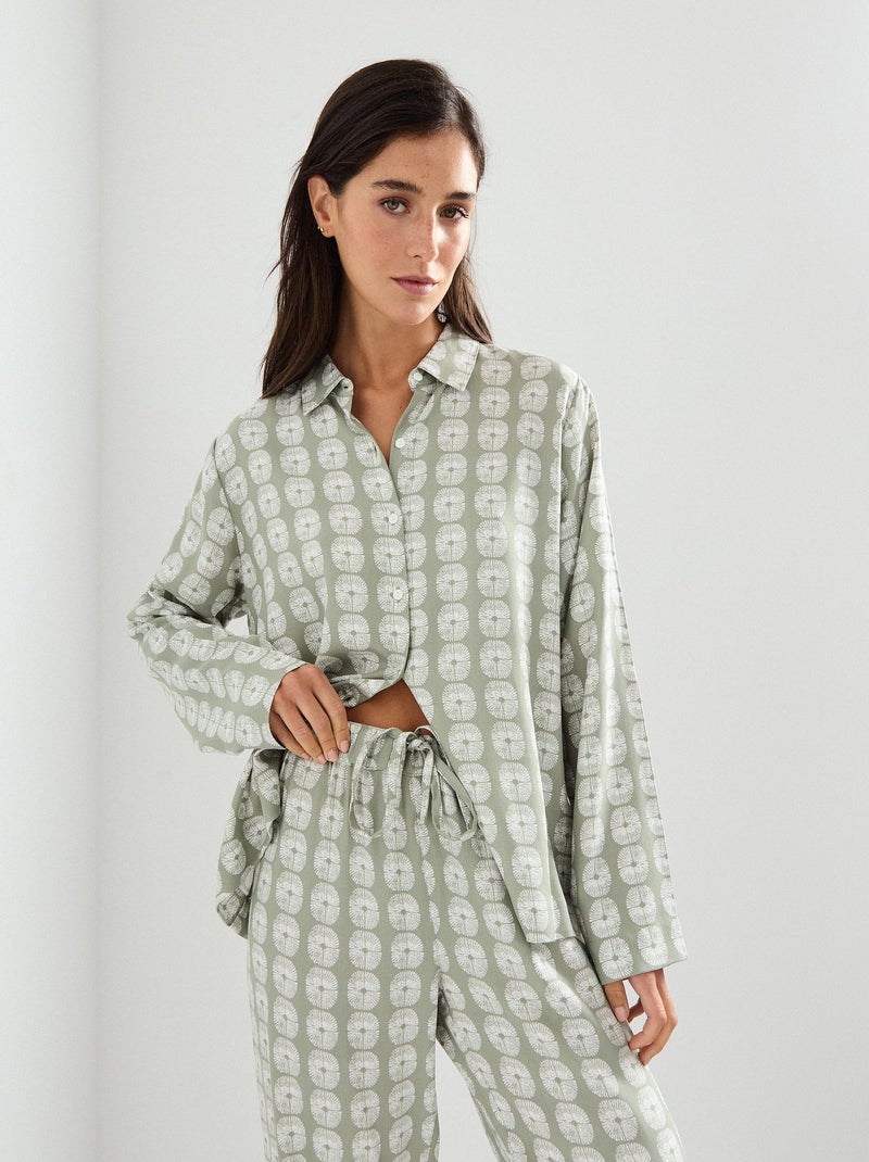 Pyjama en viscose, MO Fashion - Gris - 17.00€ - Kiabi