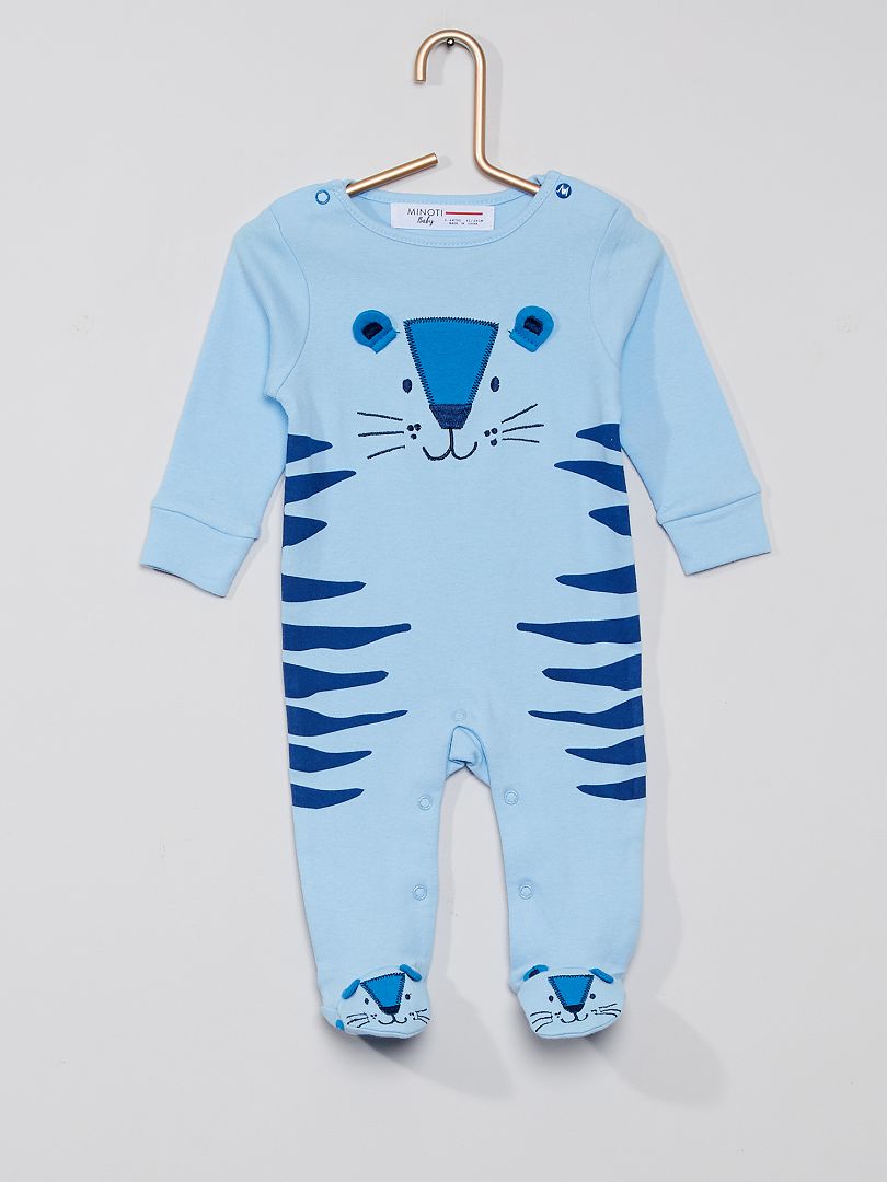 Pyjama interlock+ bonnet - bleu - Kiabi - 12.00€
