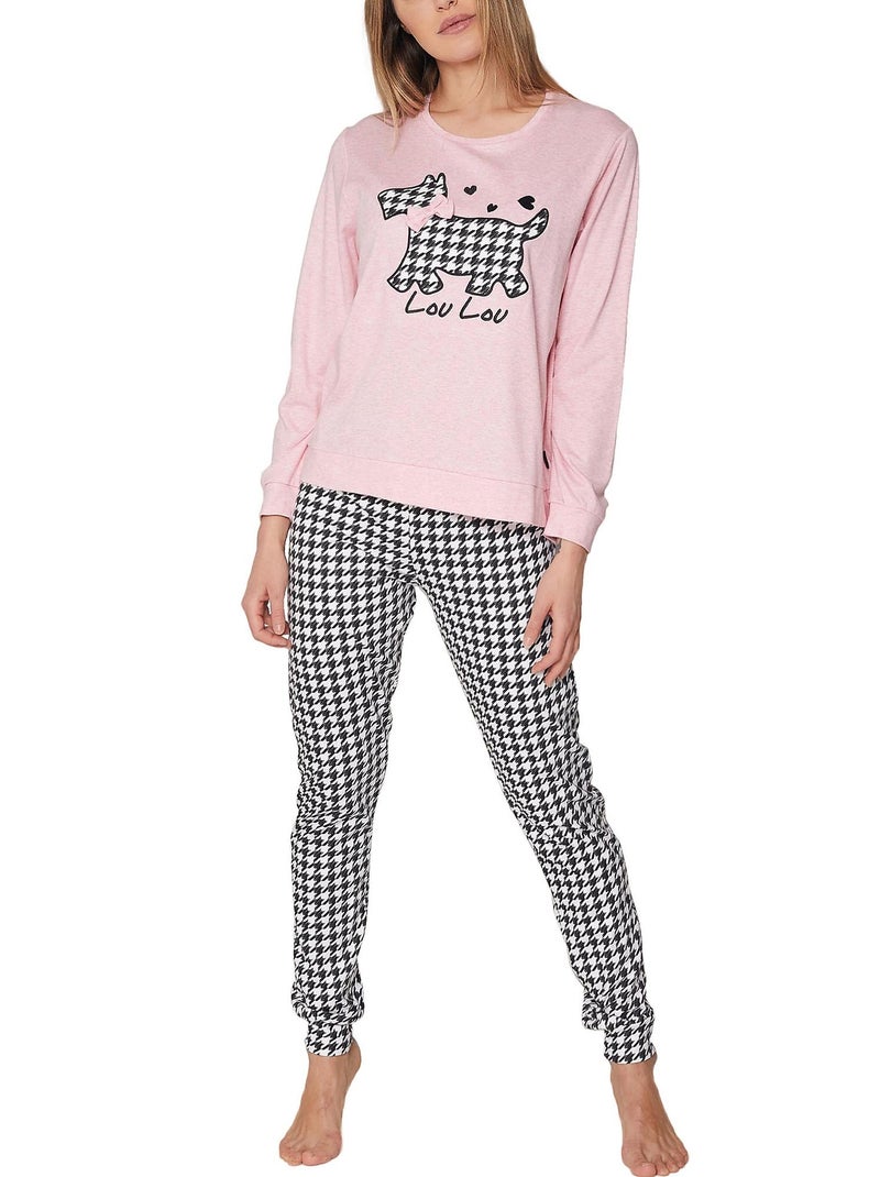 Pyjama pantalon et haut Sweet Loulou - Rose - Kiabi - nu€