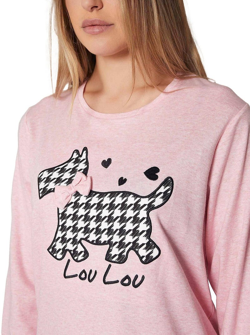 Pyjama pantalon et haut Sweet Loulou - Rose - Kiabi - nu€