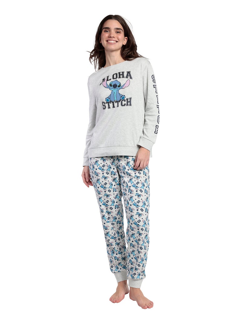 Pyjama pantalon top manches longues Aloha Stitch Disney - Gris - Femme ...