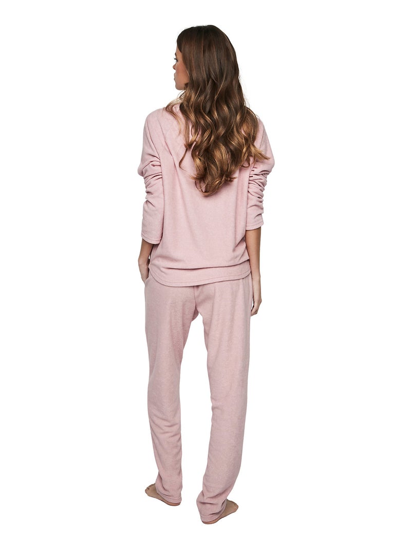 Pyjama pantalon top manches longues P103 CUDDLY - Rose - Femme - 87.00 ...