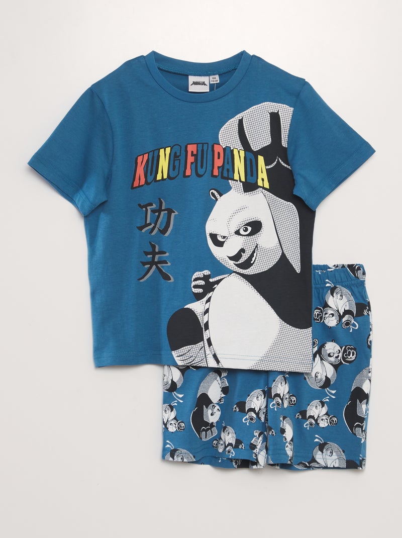 Pyjama short 'Kung Fu Panda' - 2 pièces - Bleu - Kiabi - 13.00€