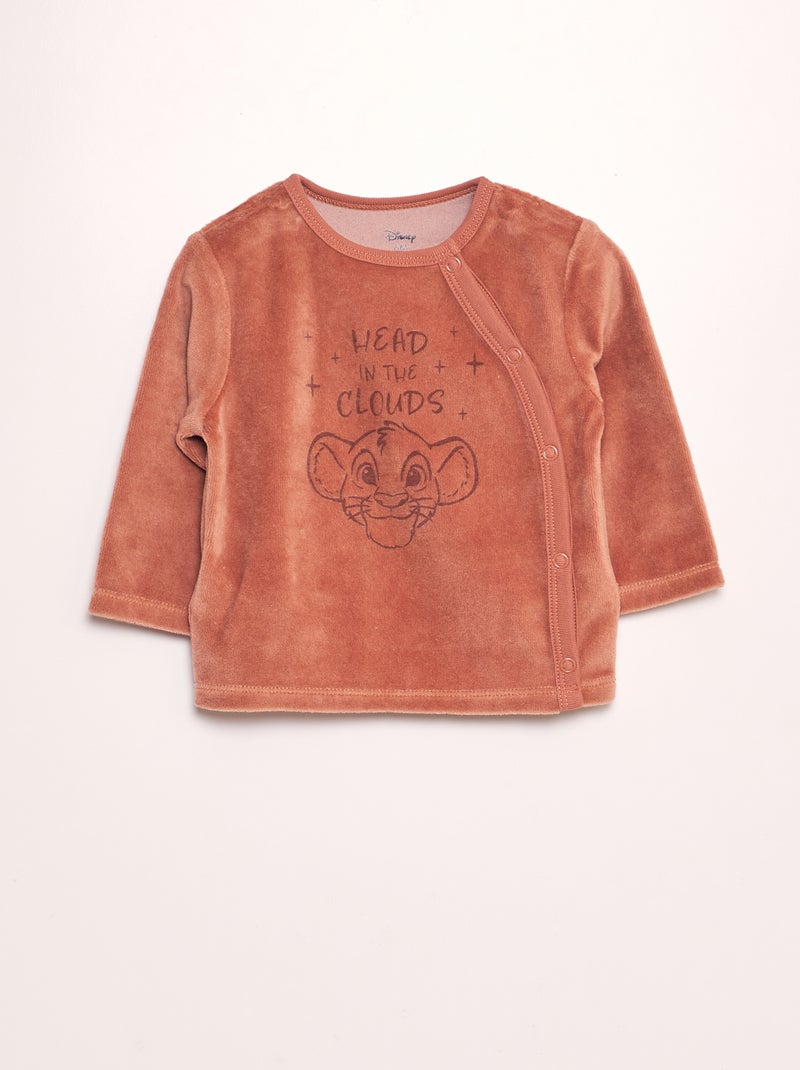 Pyjama 'Simba' 'Disney' en polaire - 2 pièces - Blanc/rose - Bébé - 5. ...