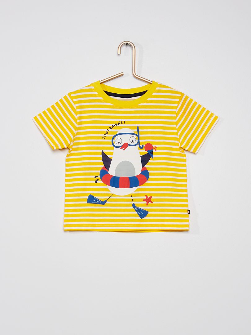 Pyjama T Shirt Short Avec Imprimé Jaune Kiabi 10 00€