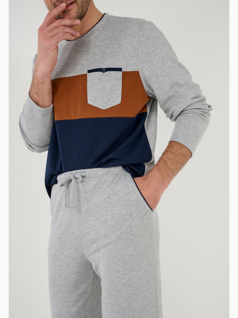 Pyjama Thermolactyl en maille interlock - Damart - Gris - 49.99€ - Kiabi