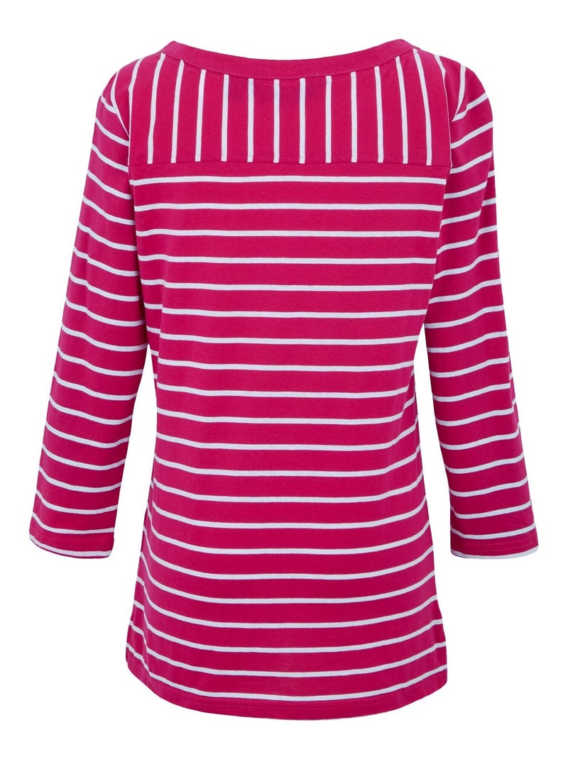 Regatta - T-shirt motif/style rayé BAYLETTE - Blanc Rose - Femme - 13. ...