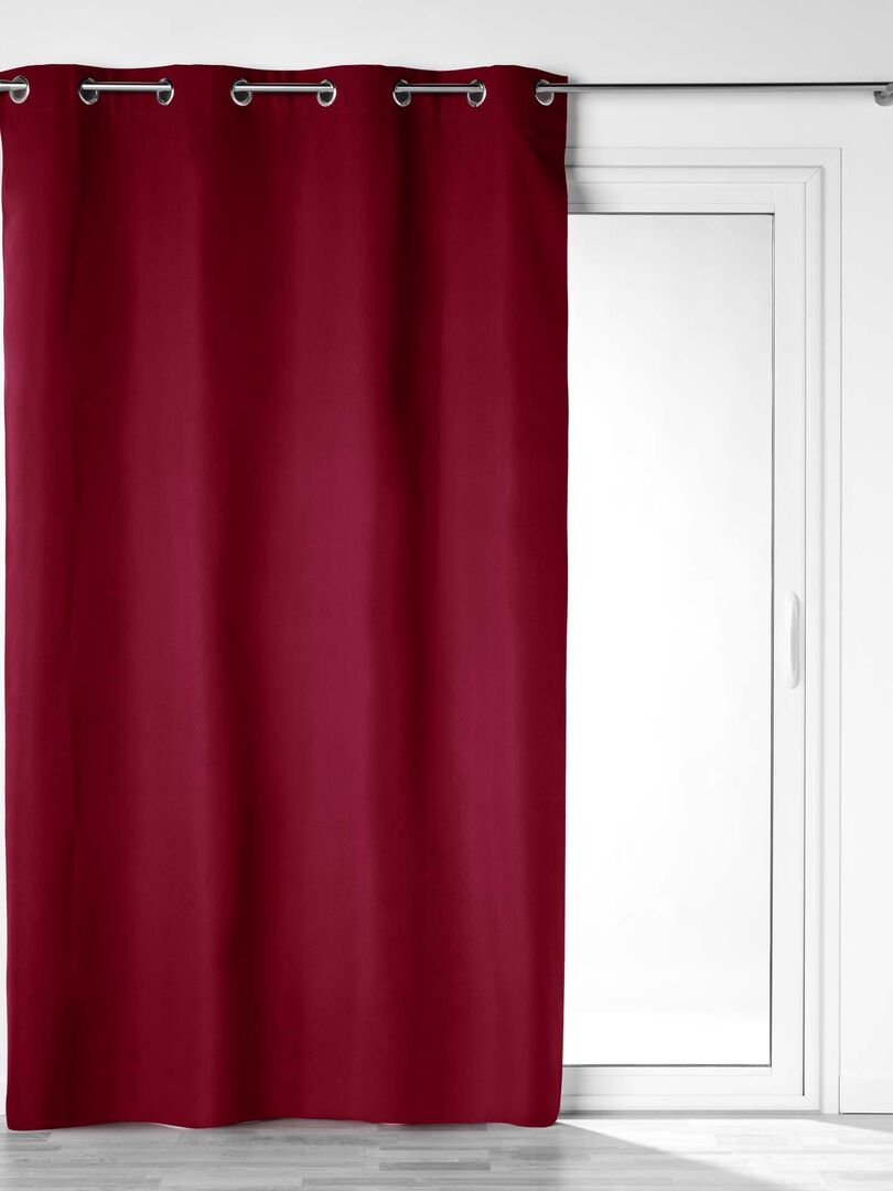 Rideau a oeillets semi occultant Collection Obscure - Rouge - Kiabi ...