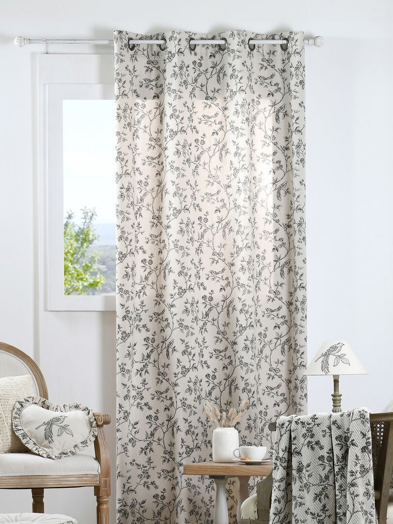 Rideau à oeillets style campagne - Ecru - Kiabi - 20.42€