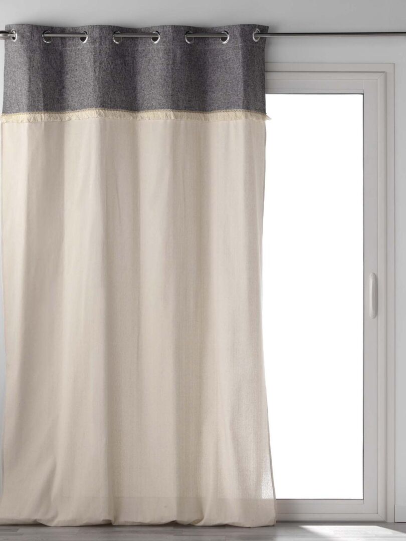 Rideau à parement frangé - gris anthracite - Kiabi - 24.74€