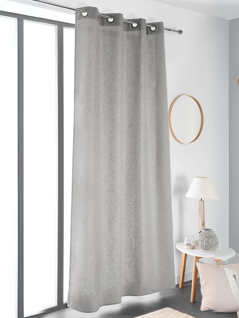 Rideau d'ameublement - - Effet usé - Gris clair - Kiabi - 63.03€