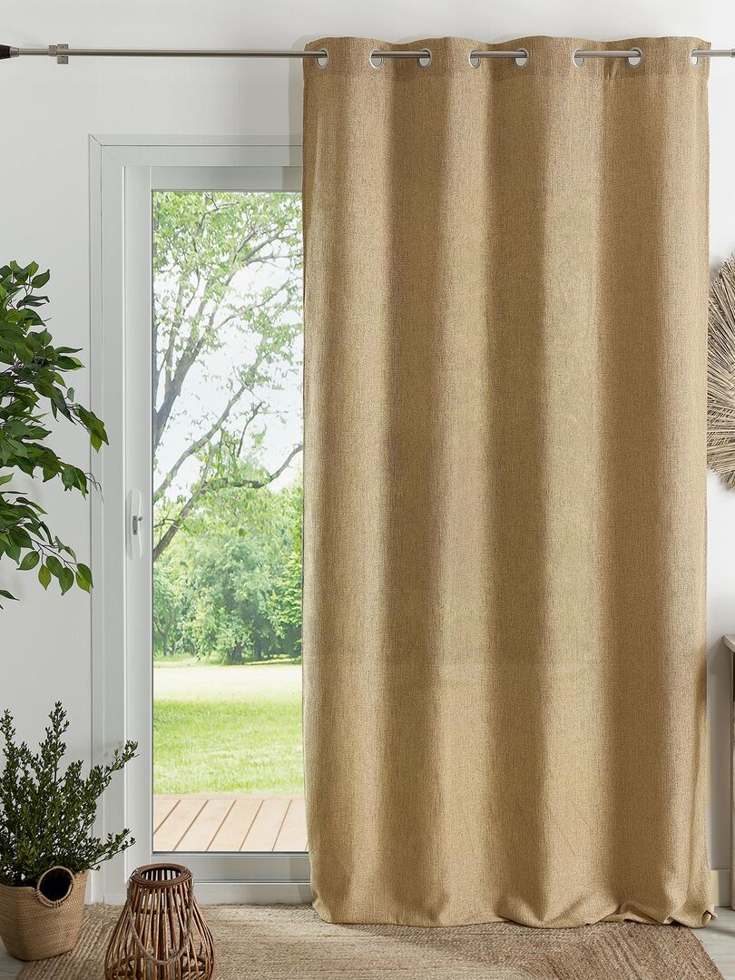 Rideau d'ameublement uni et natté - Beige clair - Kiabi - 33.03€