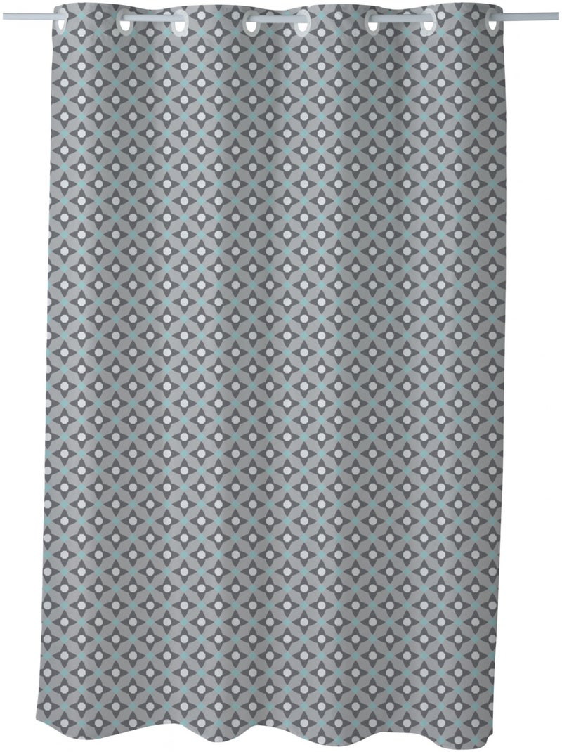 Rideau de douche imprimé motifs géométriques 180 x 200 cm - 8 anneaux ...
