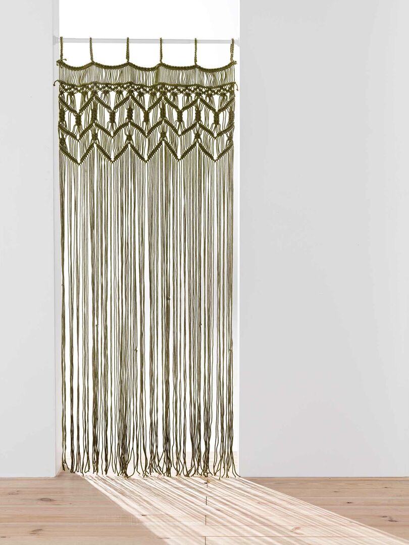Rideau de fils a passants Macramea - Kaki - Kiabi - 37.74€