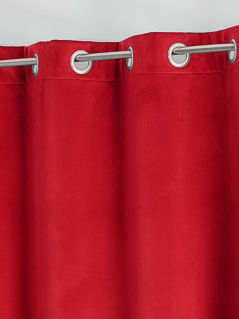 Rideau isolant et occultant en velours doublé polaire - Rouge - Kiabi ...