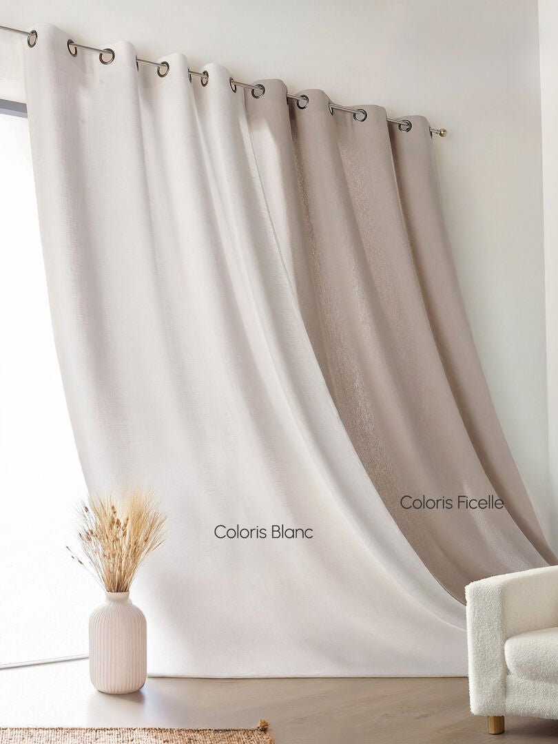 Rideau Naturel en 100% Lin - Beige - Kiabi - 90.74€