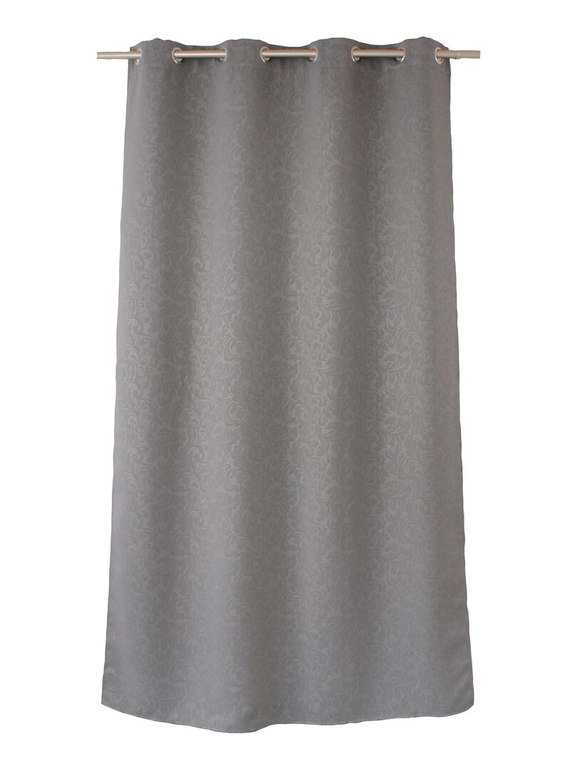 Rideau occultant à motifs tons sur tons 8 oeillets - Gris clair - Kiabi ...