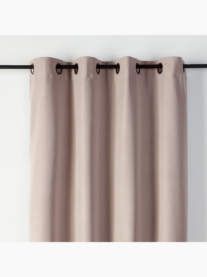 Rideau occultant chiné à oeillets - Taupe - Maison - 23.11€ - Kiabi