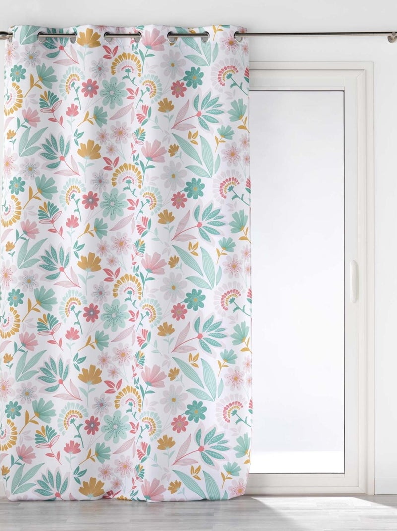 Rideau tamisant déco au style folk - Blanc - Kiabi - nu€