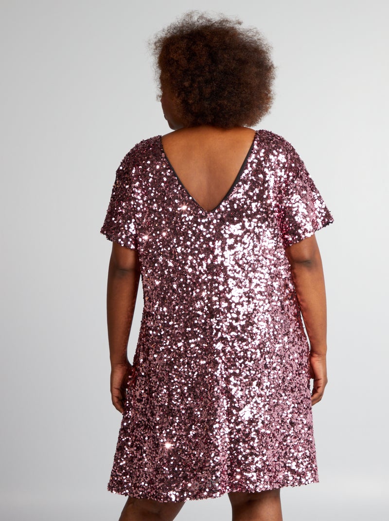 Robe à sequins - Rose - Grandes tailles - 37.00€ - Kiabi