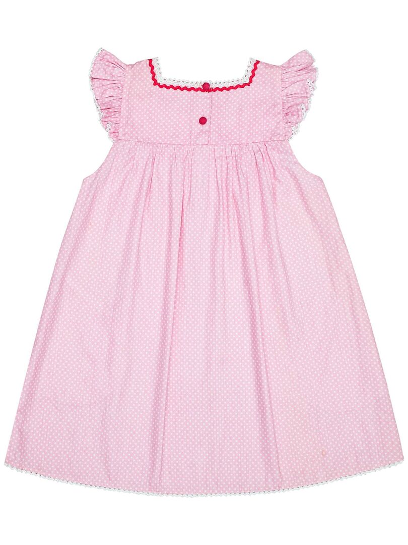 Robe Ample Été Fille Rose à Pois Blancs ANGELIQUE - 'LA FAUTE A ...