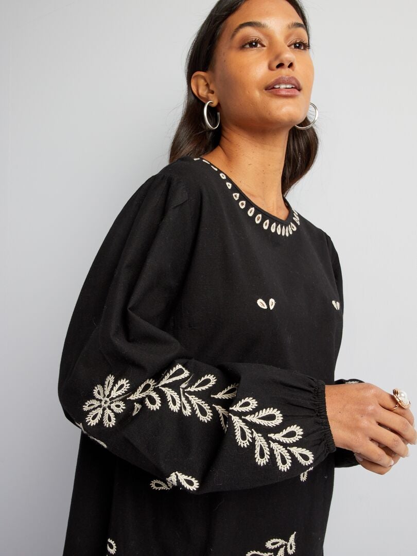 Robe avec broderie - noir - Kiabi - 29.00€