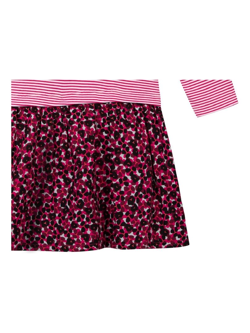 Robe Bi-matière Imprimée Motif Chat 'miniman' - Rose - Kiabi - nu€