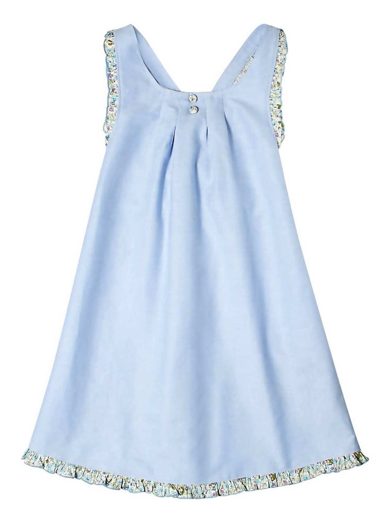 Robe Cérémonie Pastel Fleurie Fille Anais La Faute à Voltaire Bleu