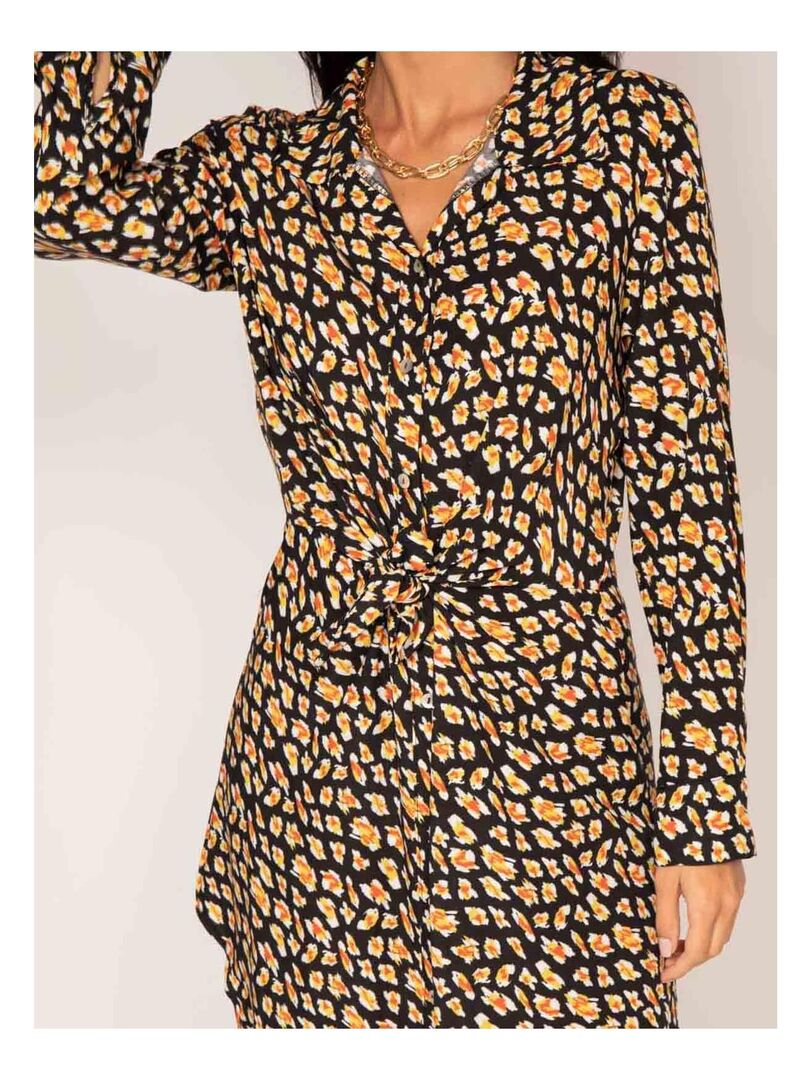 Robe chemise longue motifs IGIRL - Noir - Kiabi - nu€