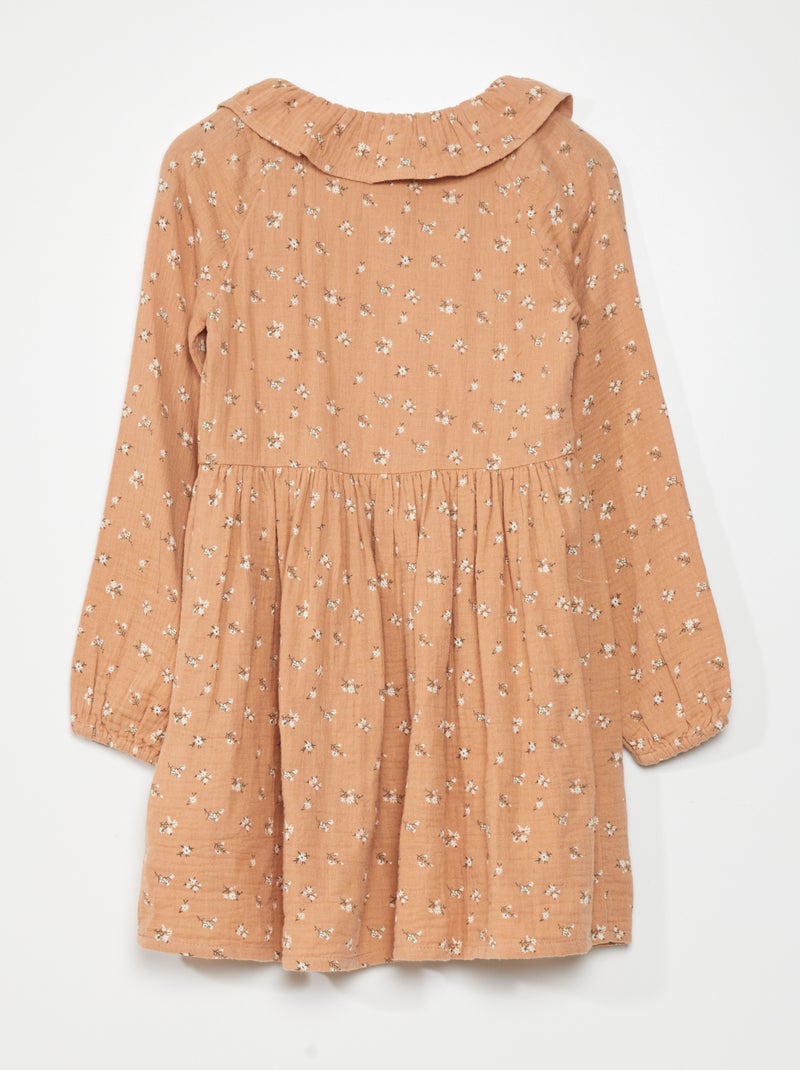 Robe col claudine et imprimé fleuri - Rose - 18.00€ - Kiabi