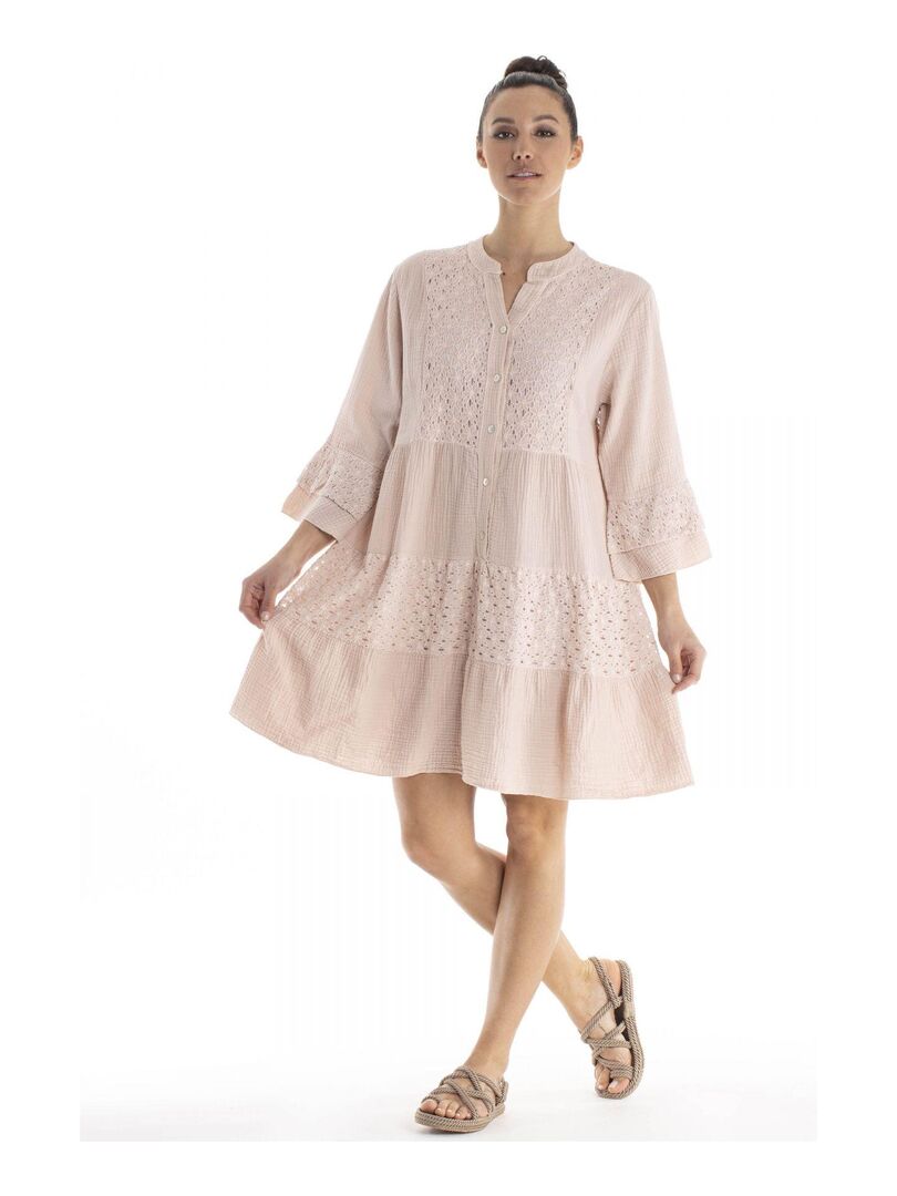 Robe col mao MORINA - Gérard Pasquier - Rose - Kiabi - 47.40€