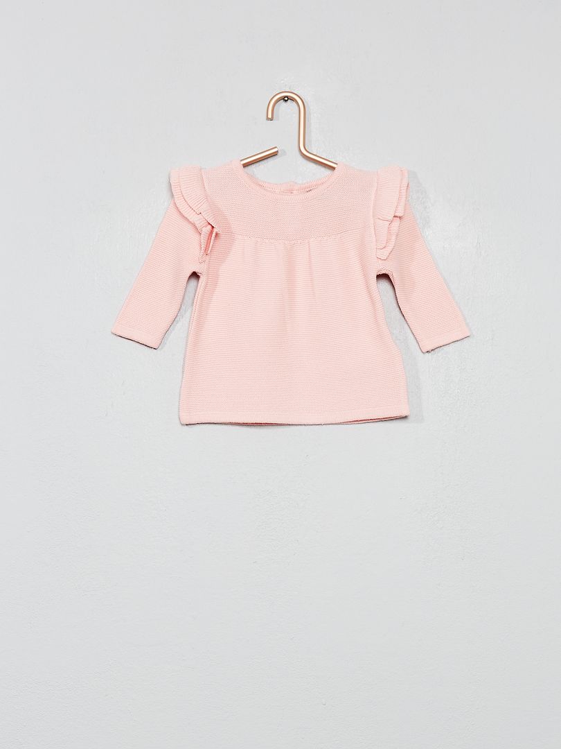 Robe + collants coton bio - rose/écru - Kiabi - 15.00€