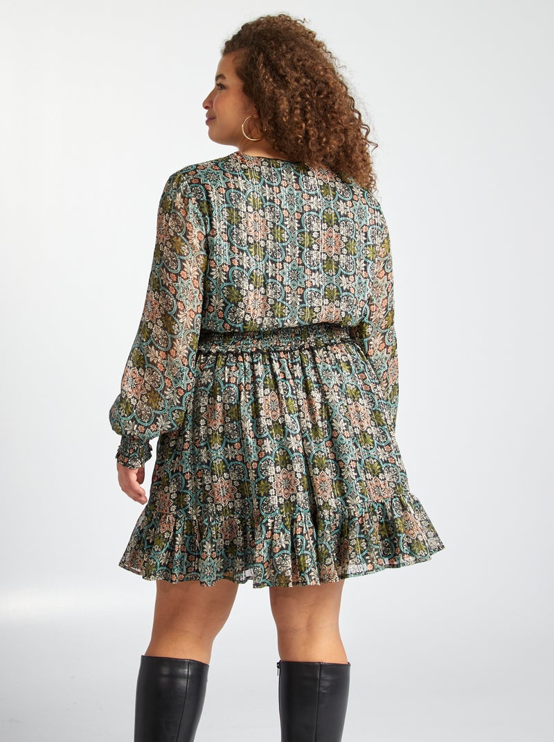 Robe courte avec finition volantée - Noir - Grandes tailles - Femme - 7.50€ - Kiabi