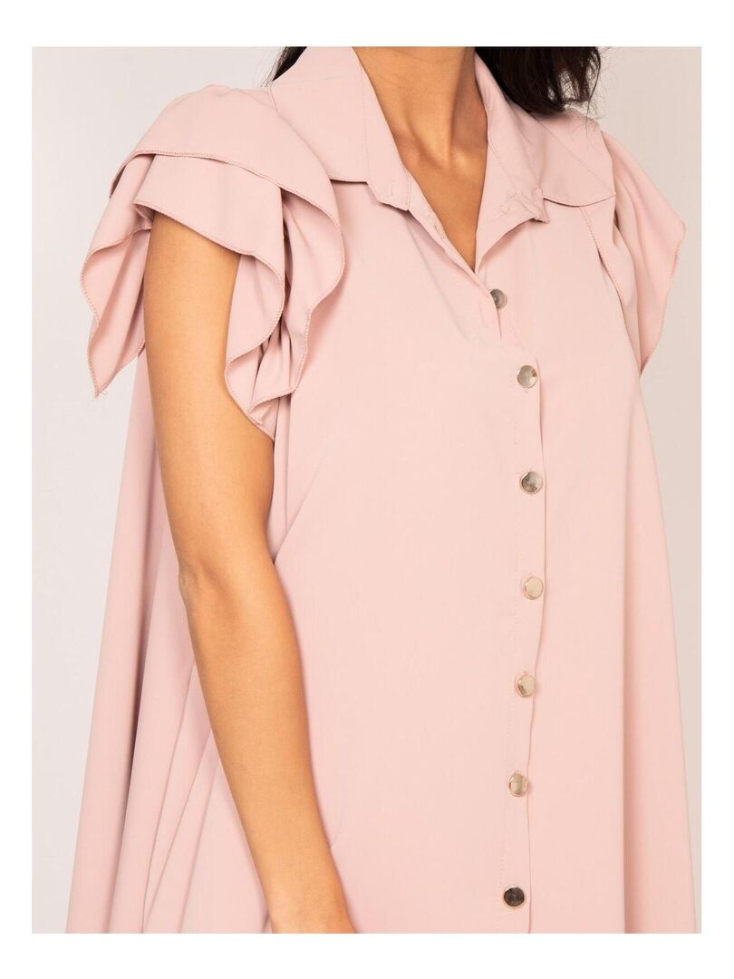 Robe courte boutonnée ILLISA - Rose - Kiabi - 49.90€