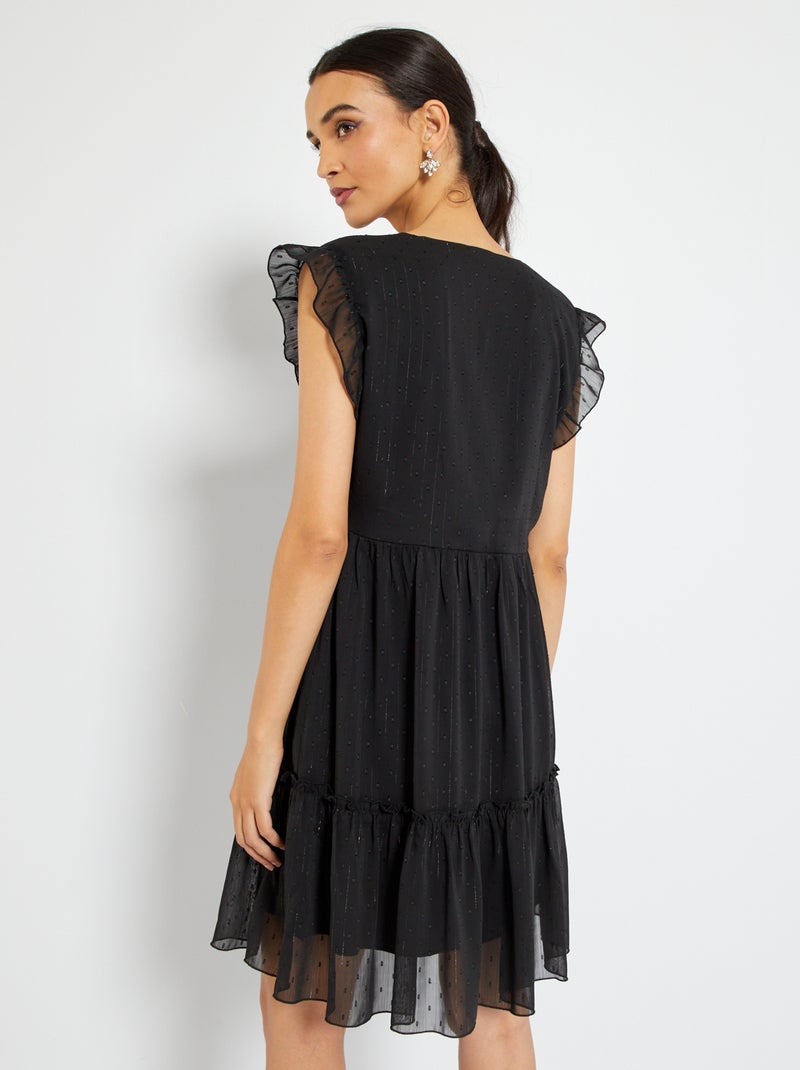 Robe courte en voile plumetis - noir - Kiabi - 14.00€