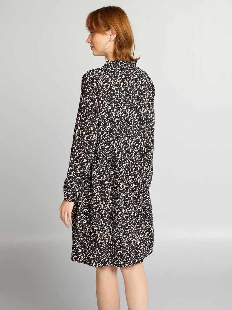 Robe courte évasé en crêpe - Noir - Kiabi - 22.00€