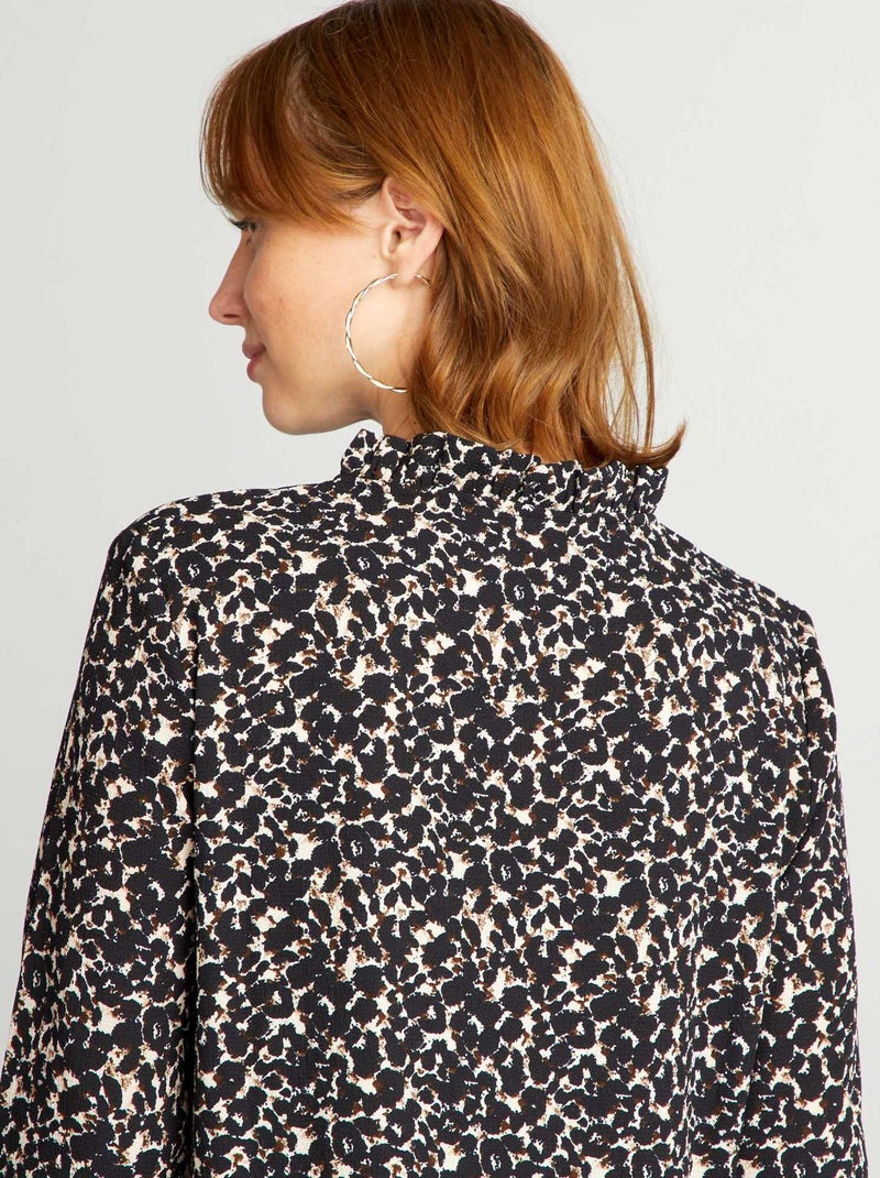 Robe courte évasé en crêpe - Noir - Kiabi - 22.00€