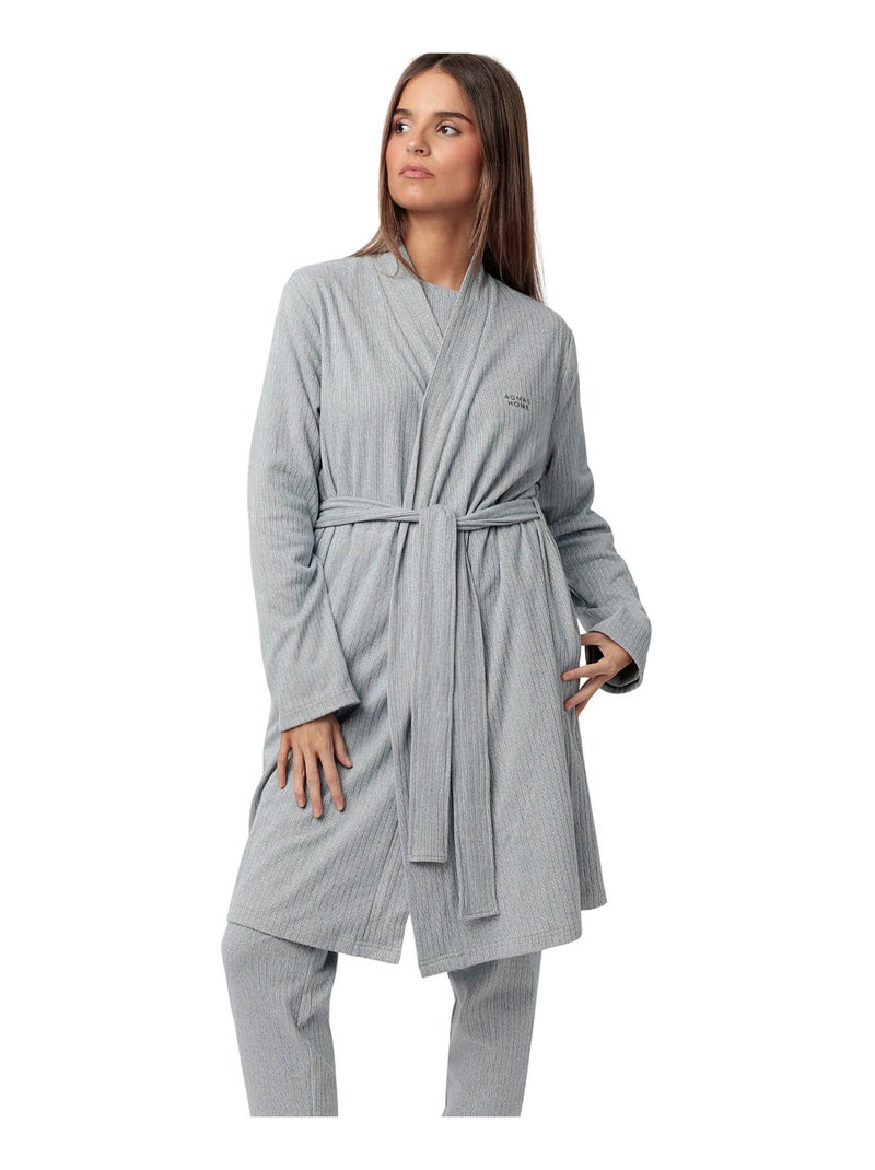 Robe de chambre Supersoft - Bleu - Femme - 60.00€ - Kiabi