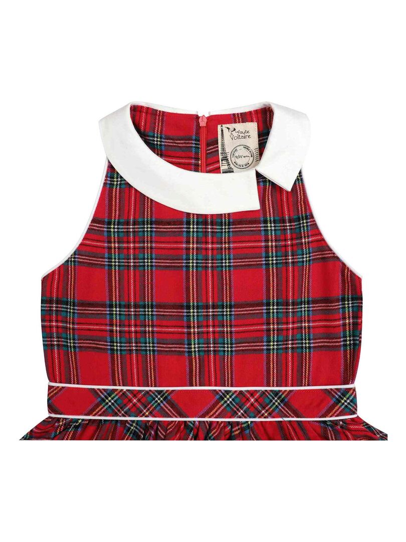 Robe De Noël Fille Carrx Tartan Rouge Hepburn La Faute à Voltaire