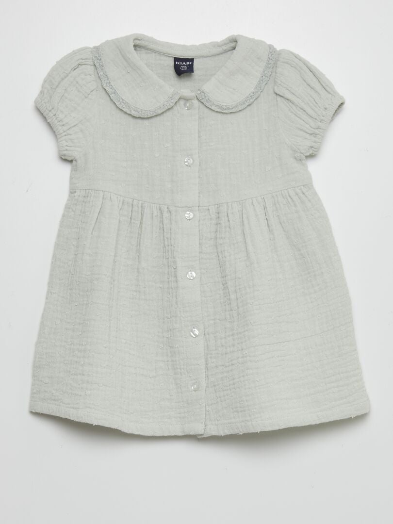 Robe en gaze de coton - Bleu - Kiabi - 12.00€