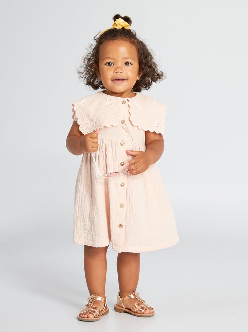 Robe en gaze de coton - Rose - Bébé fille - 18.00€ - Kiabi