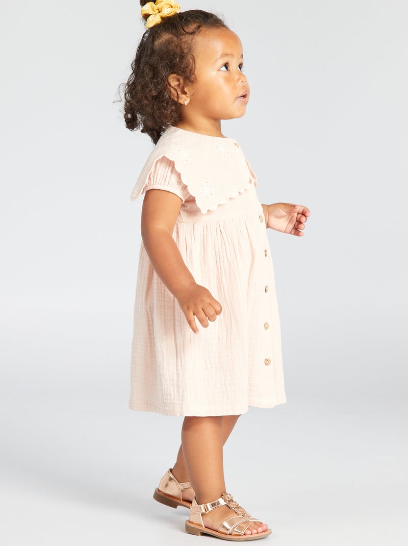 Robe en gaze de coton - Rose - Bébé fille - 18.00€ - Kiabi